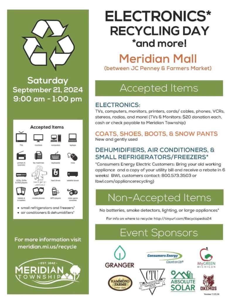 Meridian Township Fall Recycling Day 2024 - Tacoma Hills